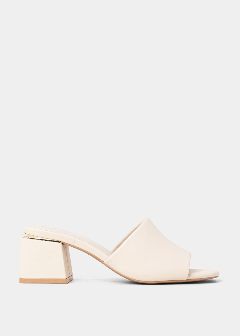 GLINDA Mule Heel in Bone – SHUSHOP