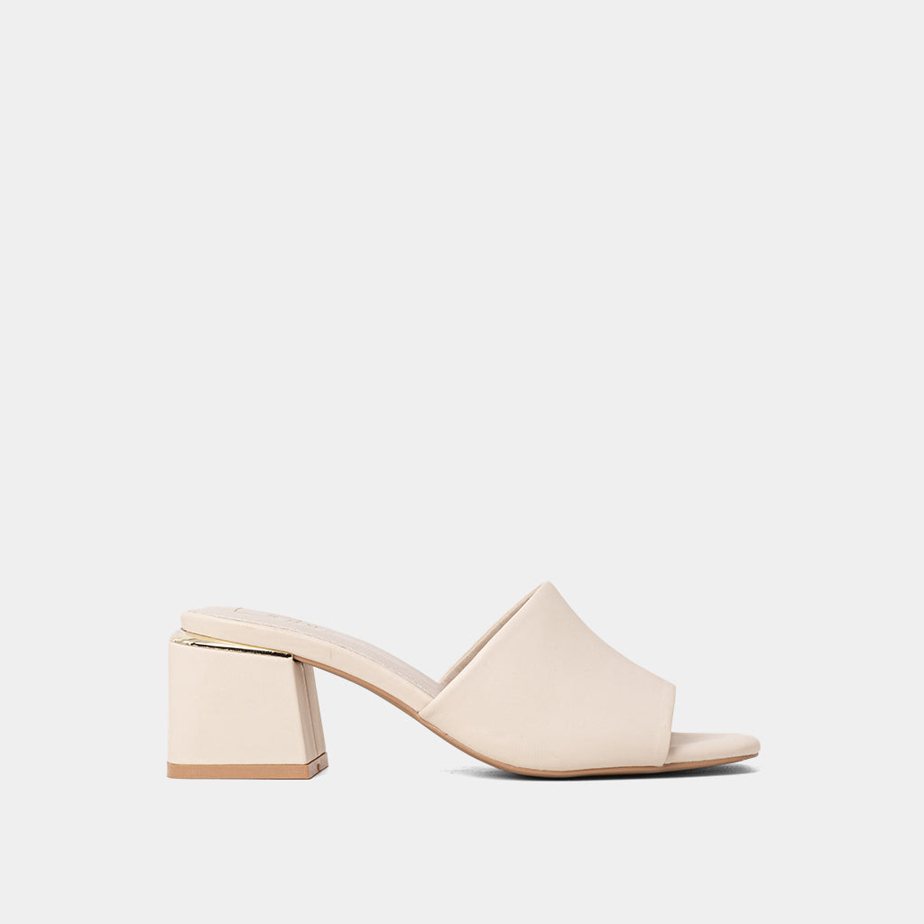 GLINDA Mule Heel in Bone – SHUSHOP