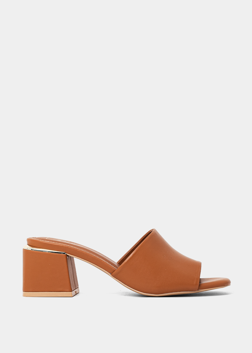 GLINDA Mule Heel in Camel – SHUSHOP