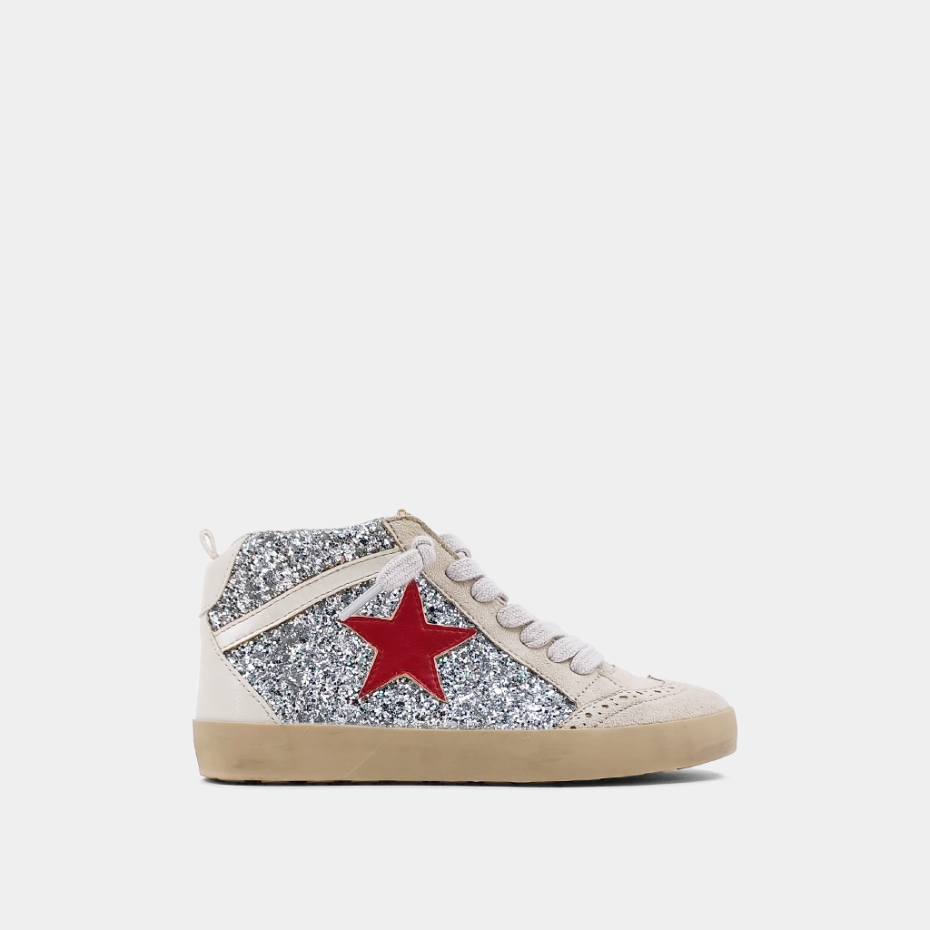 PAULINA MINI Gold Sparkle Mid-Top Kids Sneaker – SHUSHOP