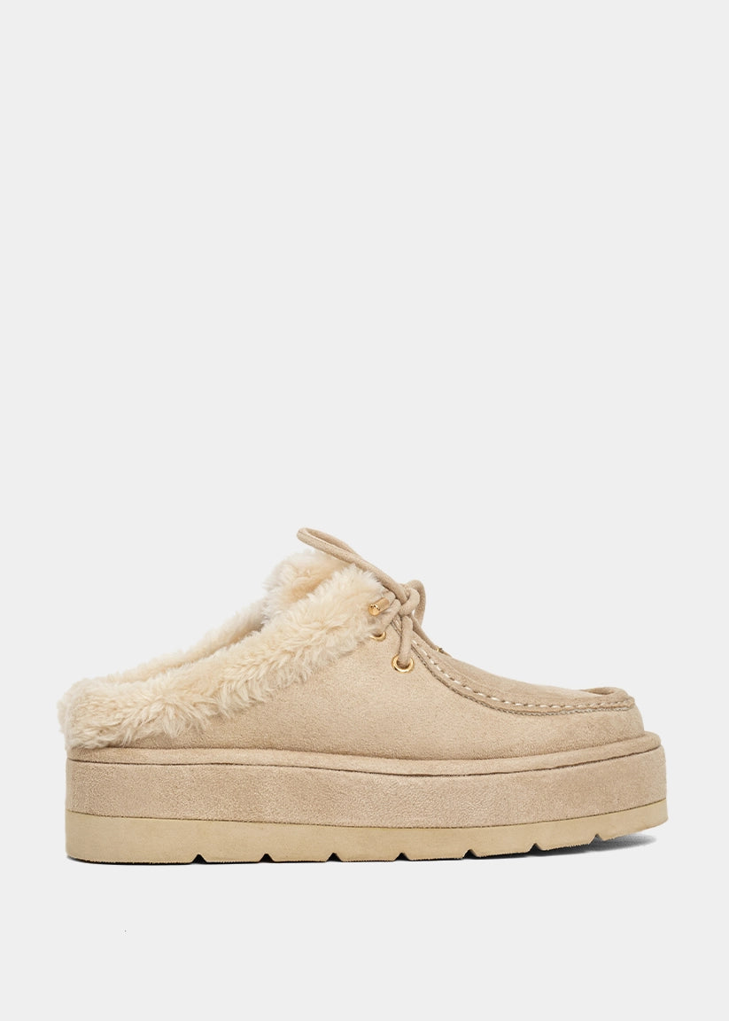 Tulsa Bone Suede Platform Mule – SHUSHOP