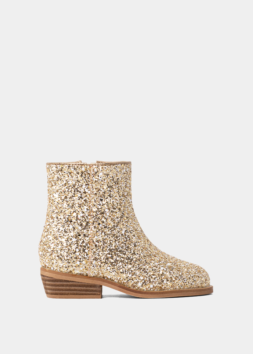 VANILLA MINI Boot – Gold Sparkle – SHUSHOP